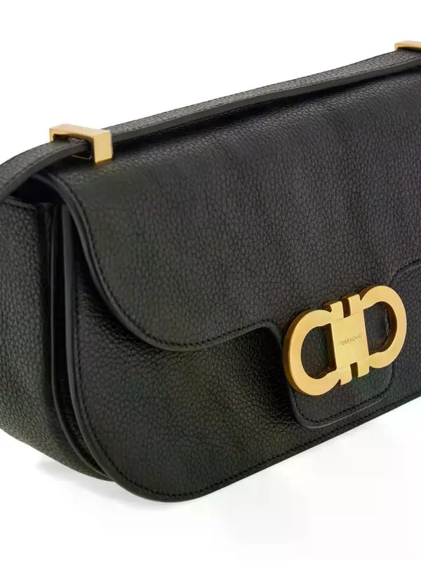 FERRAGAMO Double Gancini East-west Cross Body Bag - Black