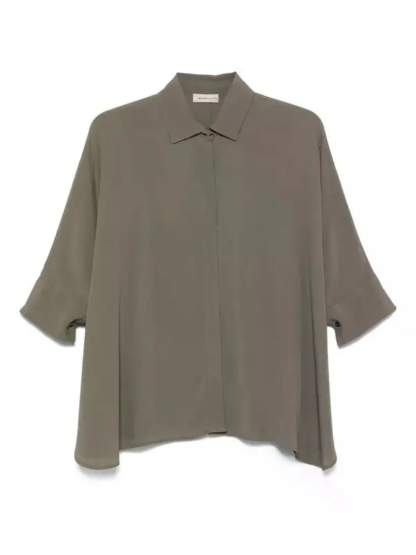 BLANCA VITA Batwing-sleeves Shirt - Green