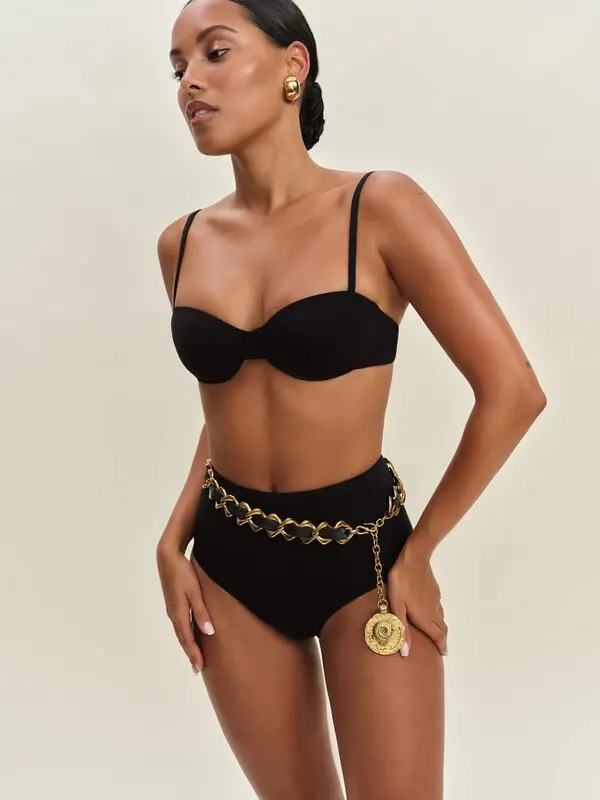 REFORMATION Makena Bikini Top - Black
