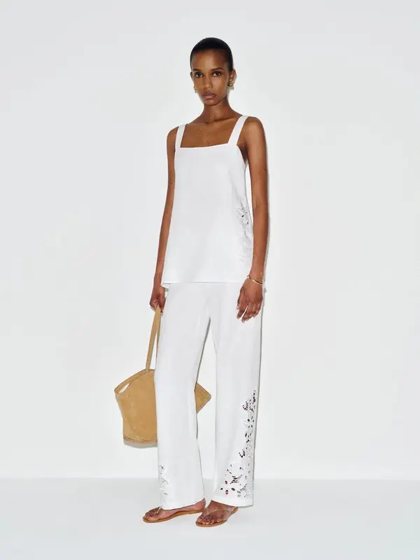 REFORMATION Kristen Linen Two Piece Set - Ivory