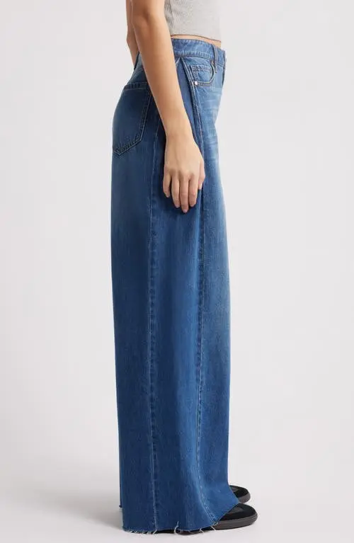 1822 Denim High-waist Wide-leg Jeans With Raw Hem