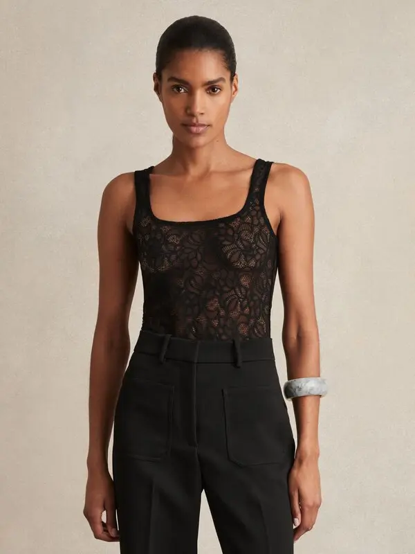 REISS Floral Lace Bodysuit