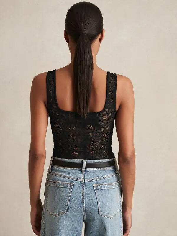 REISS Floral Lace Bodysuit