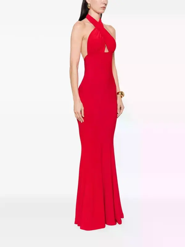 Norma Kamali Halterneck Gown - Red