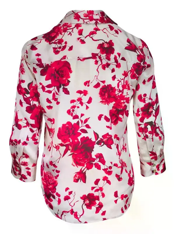 L'Agence Floral Print Silk Shirt