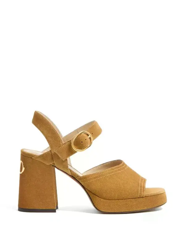 Valentino Garavani Buckle-detail Platform Sandals - Neutrals
