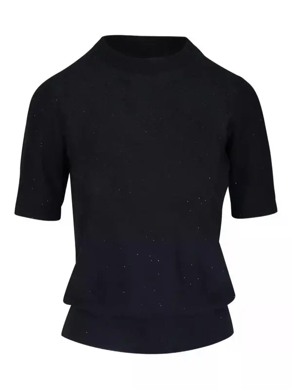 Kinross Cashmere Layered Top - Black