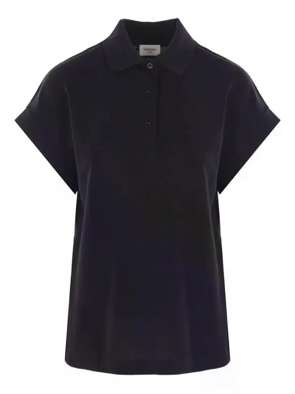 Saint Laurent Cassandre Polo Top - Black
