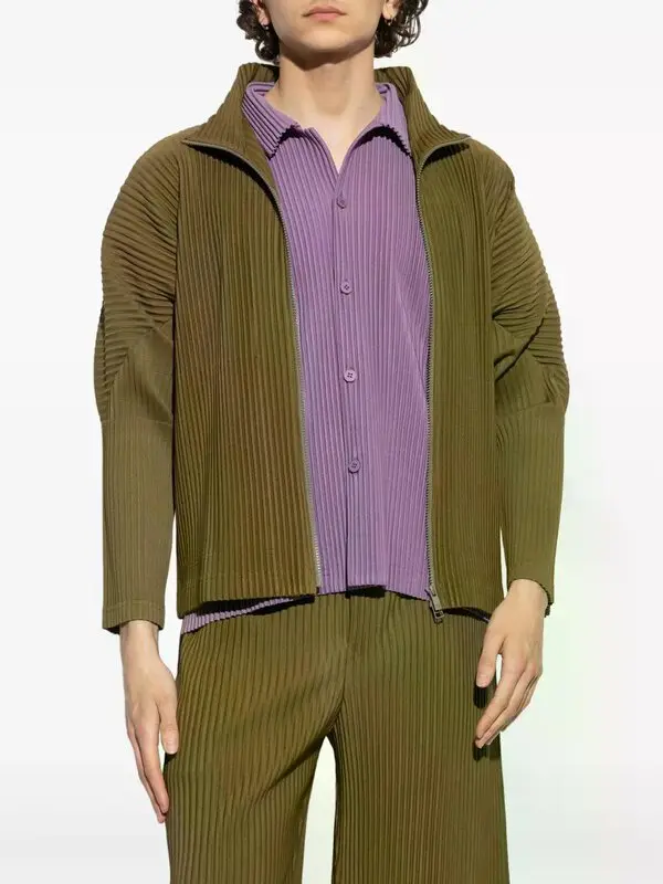 Issey Miyake Pleated Zip-up Jacket