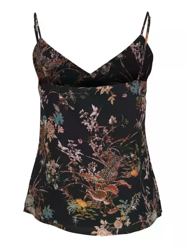 L'Agence Floral Print Silk Top