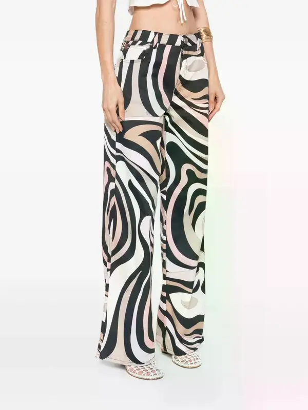 Emilio Pucci Marmo-print Straight-leg Trousers - Black