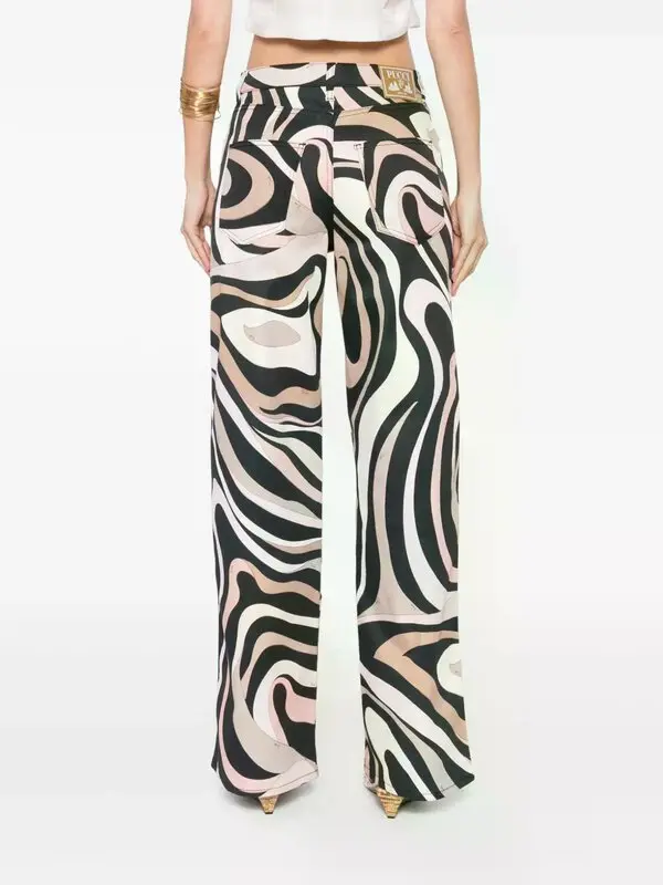 Emilio Pucci Marmo-print Straight-leg Trousers - Black
