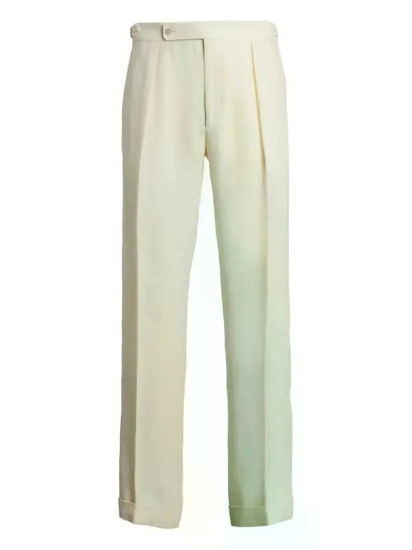 Ralph Lauren Purple Label Silk Pleated Trousers