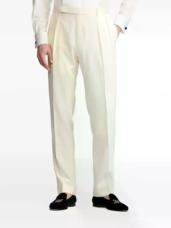 Ralph Lauren Purple Label Silk Pleated Trousers