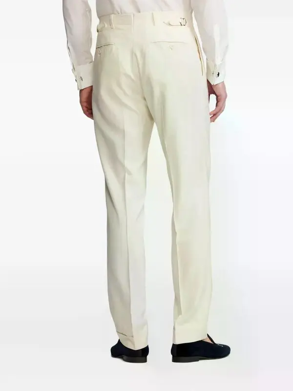 Ralph Lauren Purple Label Silk Pleated Trousers