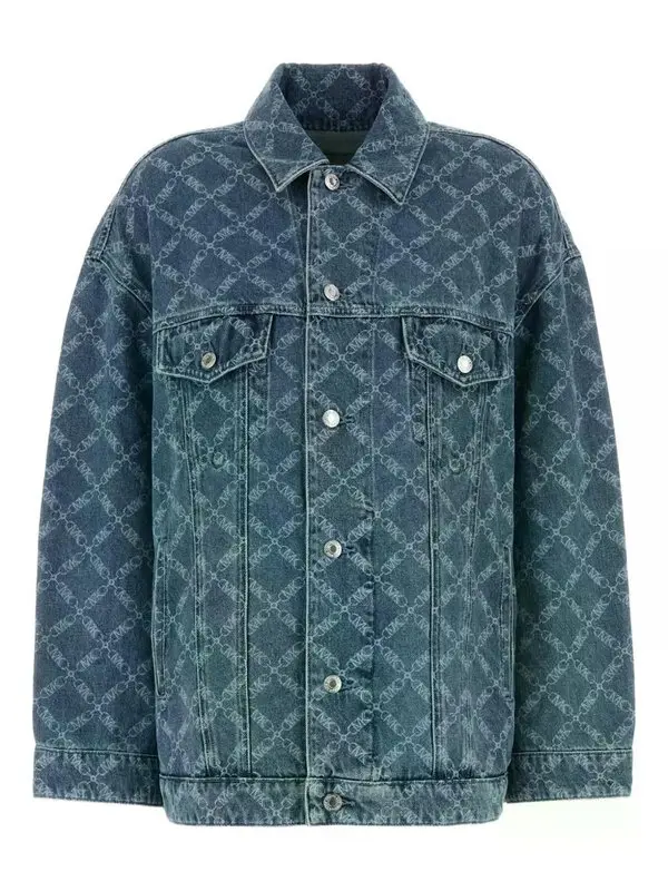 Michael Kors Printed Denim Trucker Jacket