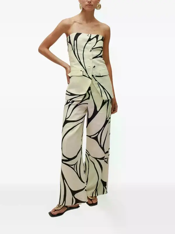 CALA DE LA CRUZ Leaf Print Waistcoat