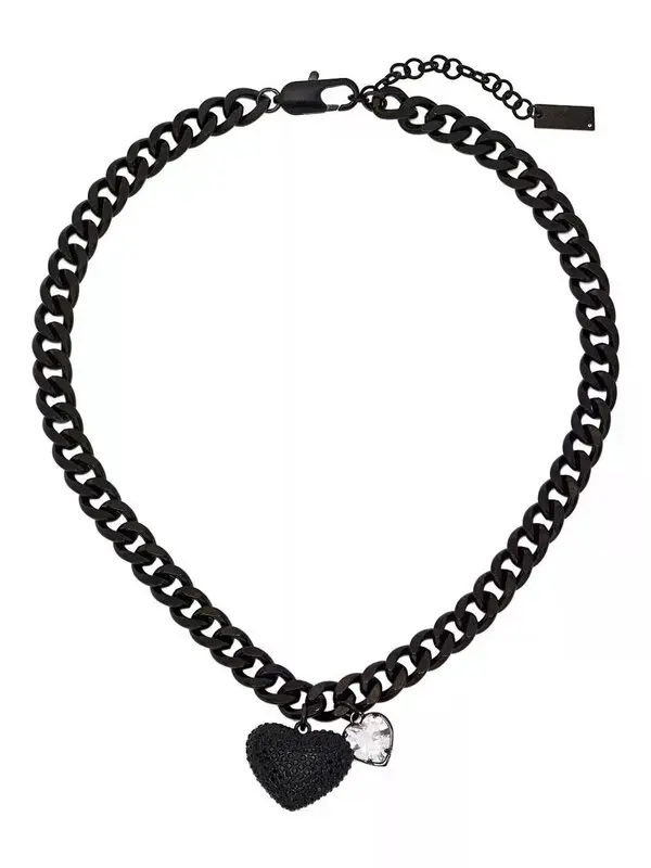 Marc Jacobs Pave Ballon Heart Necklace - Black