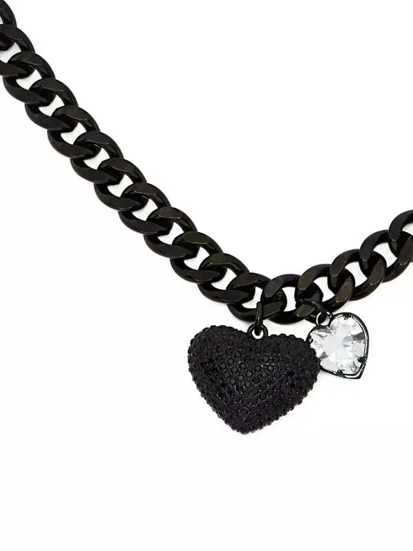 Marc Jacobs Pave Ballon Heart Necklace - Black