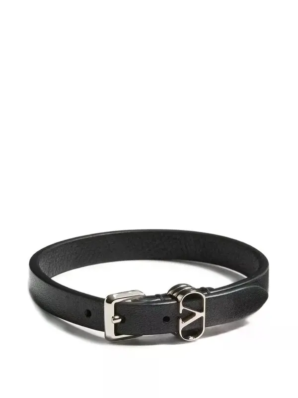 Valentino Garavani Ovalette Calfskin Bracelet - Black
