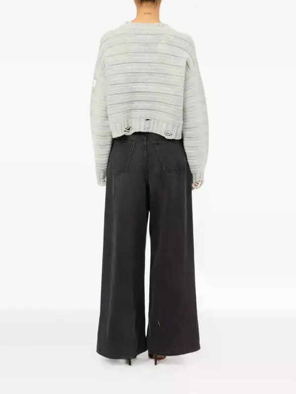 MAISON MARGIELA Crew Neck Long Sleeve Sweater - Grey