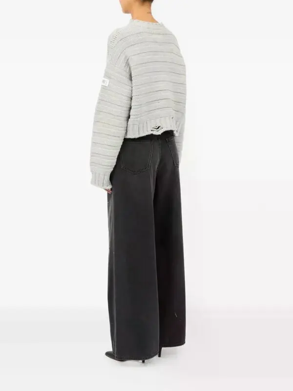 MAISON MARGIELA Crew Neck Long Sleeve Sweater - Grey