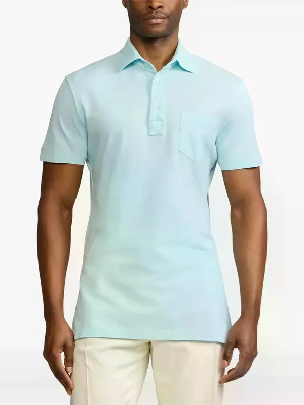 Ralph Lauren Purple Label Cotton Polo Shirt - Blue