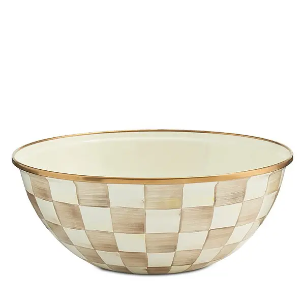 MACKENZIE-CHILDS Mocha Check Medium Everyday Bowl - No Color