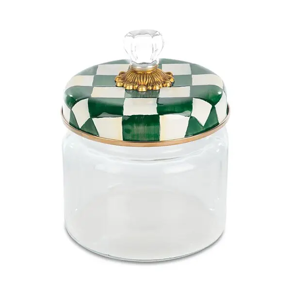 MACKENZIE-CHILDS Emerald Check Small Kitchen Canister - No Color