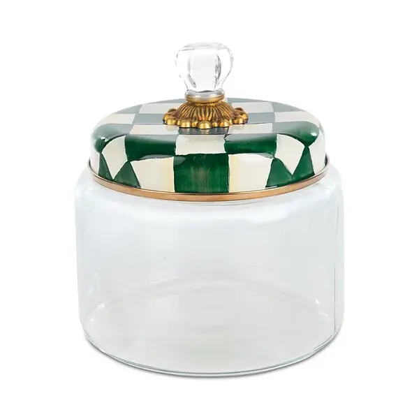 MACKENZIE-CHILDS Emerald Check Medium Kitchen Canister - No Color