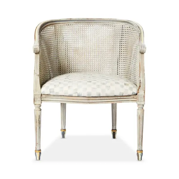 MACKENZIE-CHILDS Sterling Check Perfetto Accent Chair