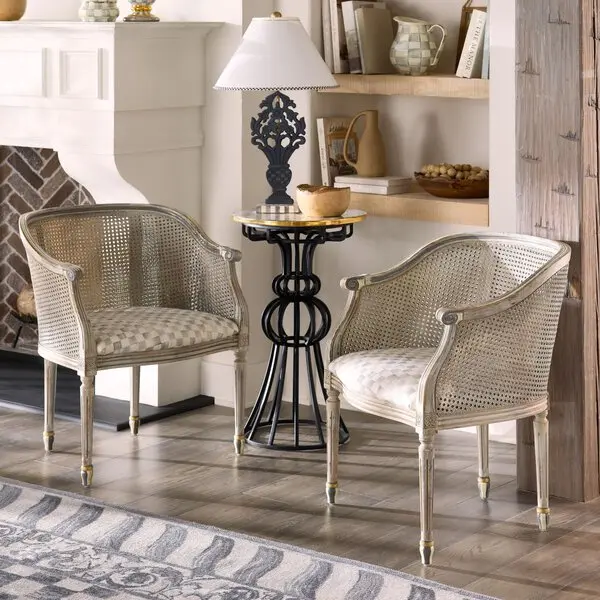 MACKENZIE-CHILDS Sterling Check Perfetto Accent Chair