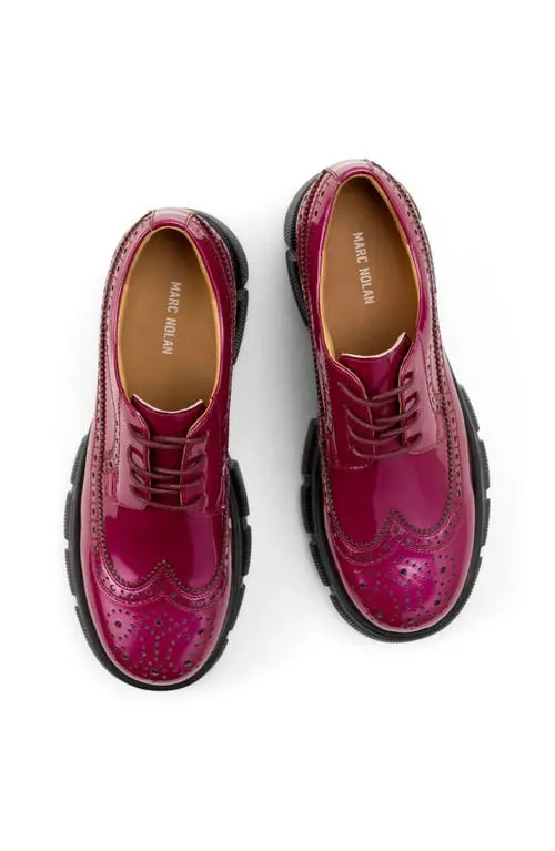 MARC NOLAN Ms. Alexander Leather Wingtip Derby - Magenta