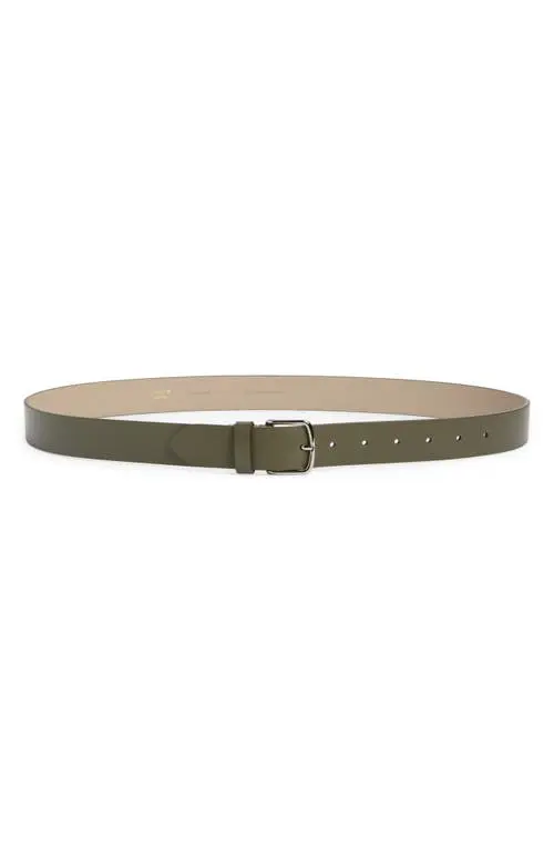 Vince Flat Leather Belt - Moss Smoke