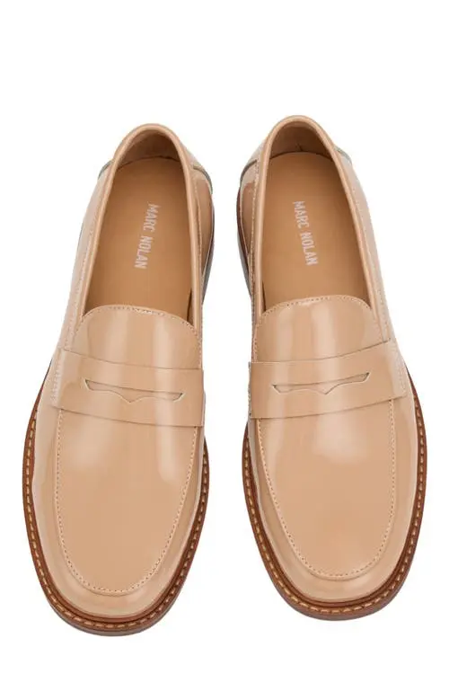MARC NOLAN Calum Leather Penny Loafers - Cream
