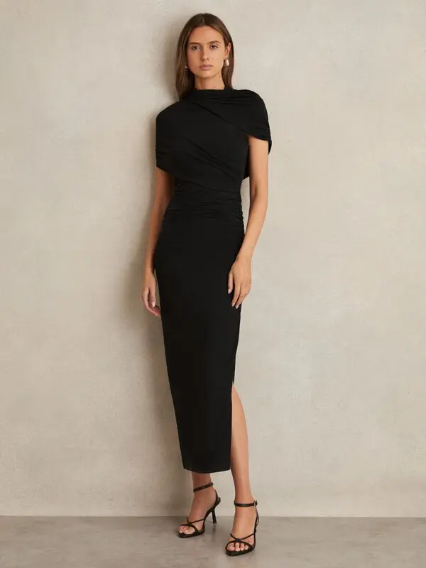 REISS Ruched Midi Dress