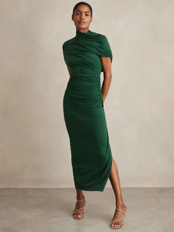 REISS Ruched Midi Dress
