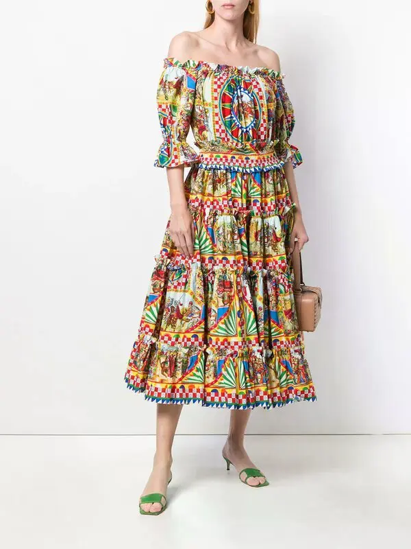Dolce & Gabbana Sicilian Carretto Print Dress