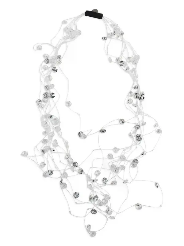 MARIA CALDERARA Tone Rhinestone Necklace - Silver