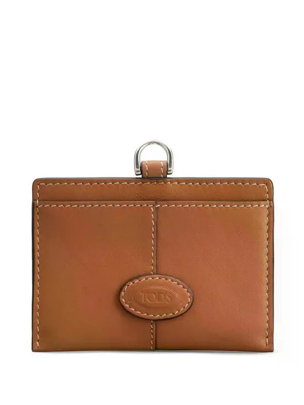 TOD'S Leather Card Holder - Brown