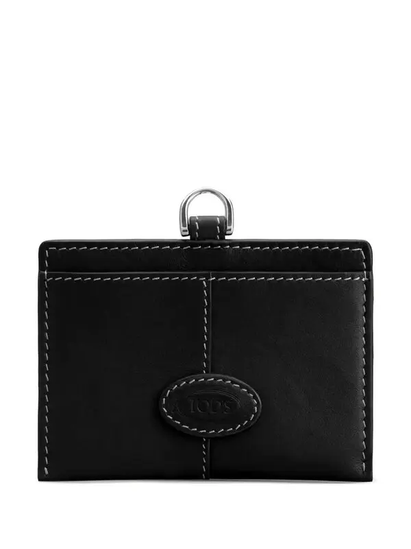 TOD'S Leather Card Holder - Black