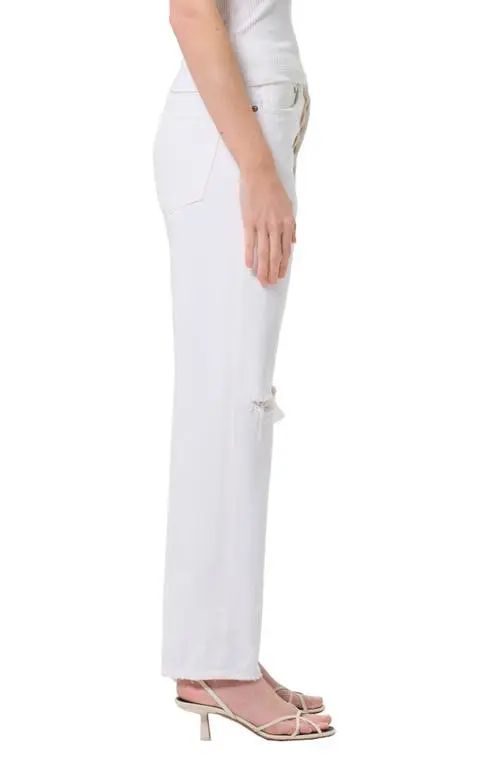 AGOLDE 90s Ripped Mid-rise Relaxed Straight Leg Jeans - Cloudburst
