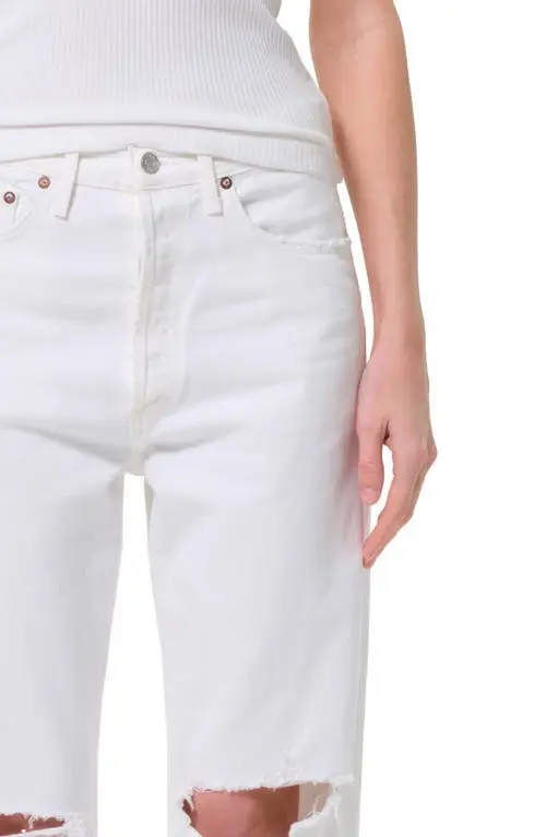 AGOLDE 90s Ripped Mid-rise Relaxed Straight Leg Jeans - Cloudburst