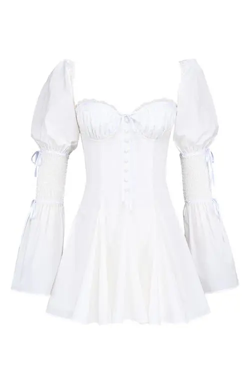 House Of Cb Ellerie Long Sleeve Minidress - White