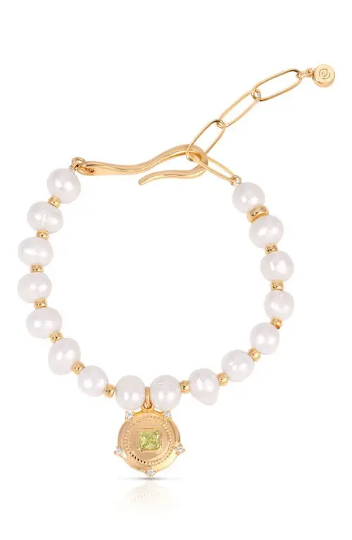 Ettika Freshwater Pearl Bracelet - Peridot