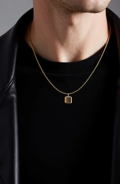 MR. ETTIKA Tiger's Eye Pendant Rope Chain Necklace