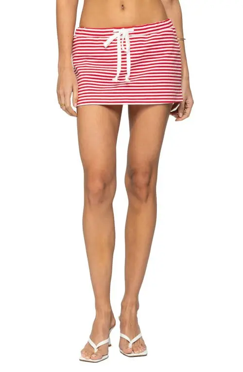 EDIKTED Striped Mini Skort - Red