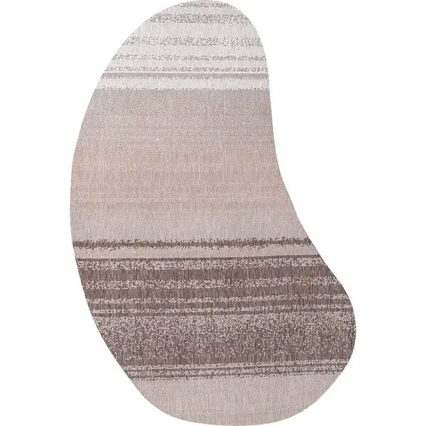 JONATHAN Y Evan Modern Rustic Organic Curve Indoor/outdoor Shaped Area Rug - Gradient Brown