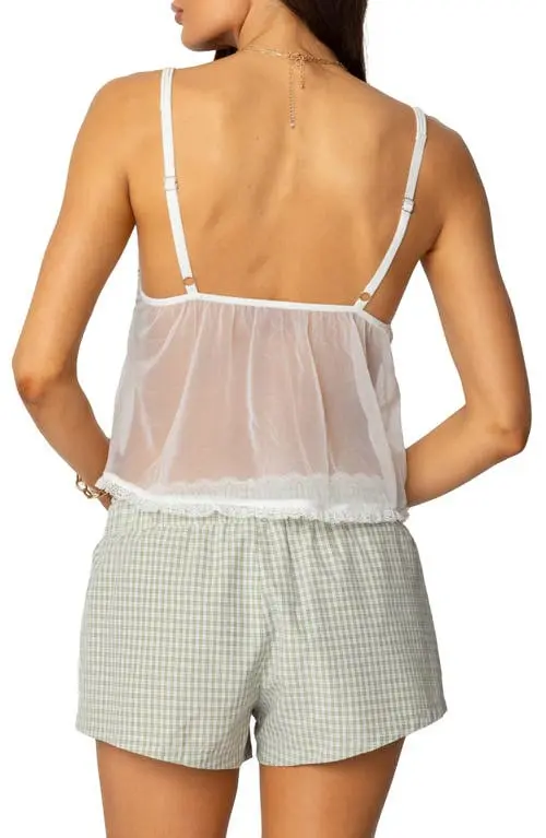 EDIKTED Lace Accent Sheer Camisole