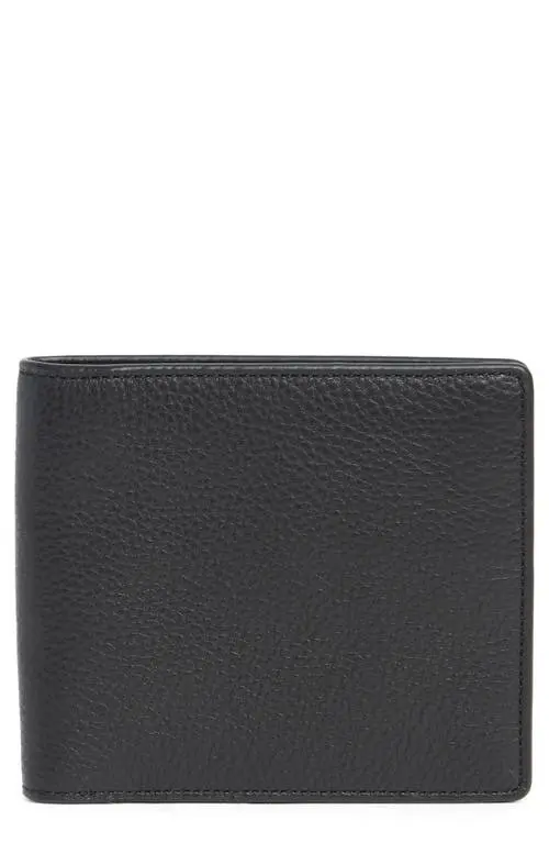 Nordstrom Slim Pebble Leather Bifold Wallet - Black